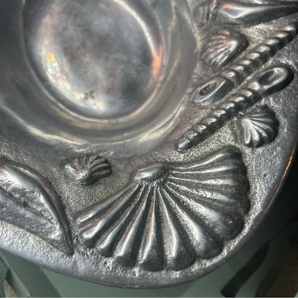 Kitchen | Vintage Seashell Oval Pewter Bowl | Poshmark